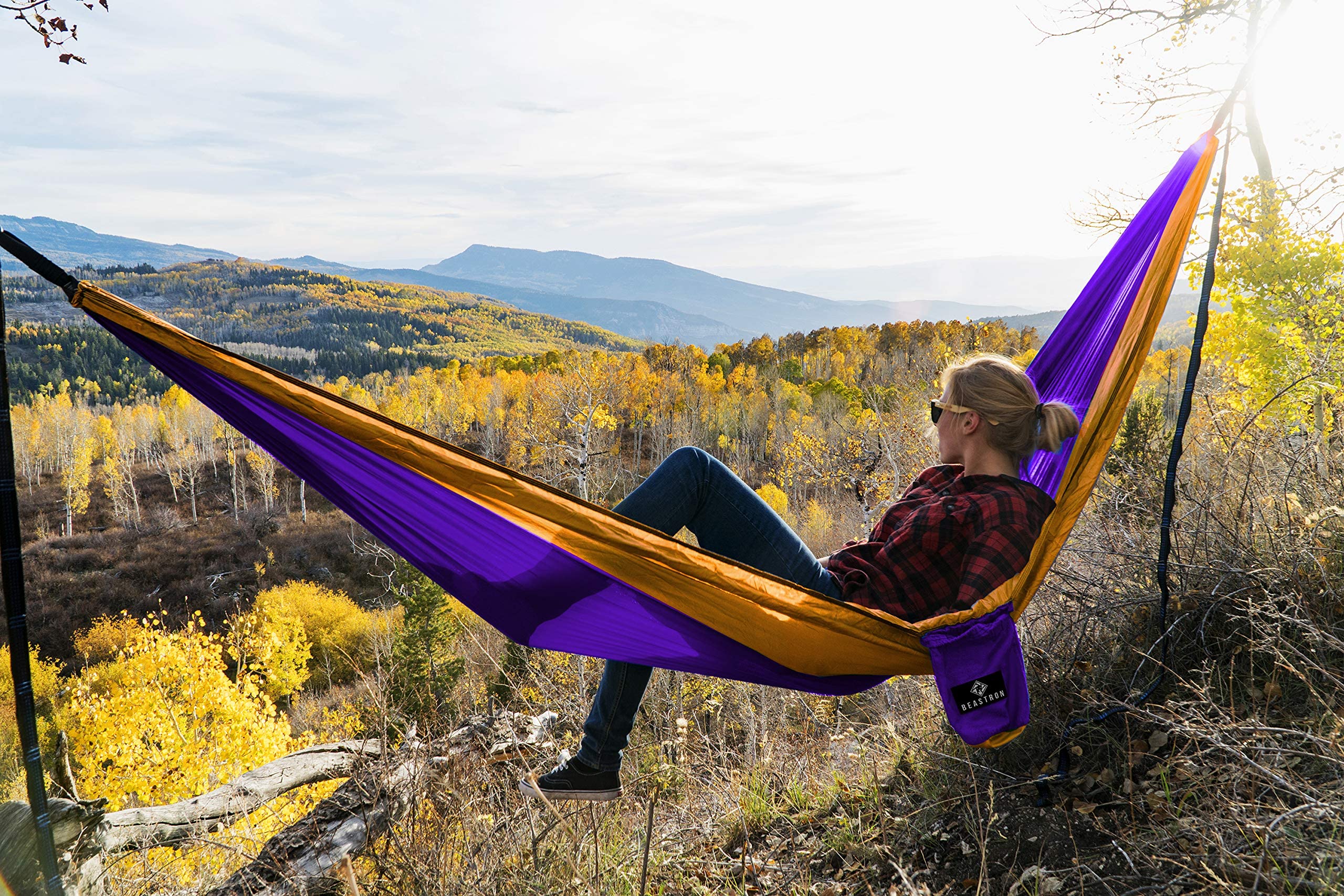 Beastron Premium Camping Hammock - Double Hiking Hammock with Tree Straps - Extra Large with Portable Travel Backpacking