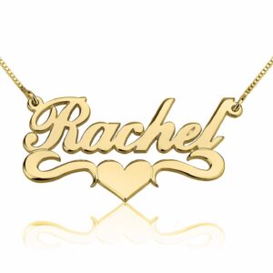 RESVIVI Personalized Name Necklace Custom 18K Gold Plated Nameplate Necklace Customized Jewelry Gift for Women