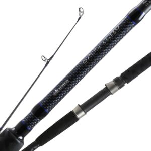 okuma, rockaway surf/spinning 2 piece saltwater rod, 9' length, 10-17 lb line rate, 1/2-1 1/2 oz lure rate, medium power