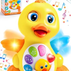 JOYIN Baby Toys Duck, Infant Musical Toys 18+ Months, Tummy Time Toys with Music & Lights, Light Up Learning Toys, Dancing Crawling Baby Toy, Baby Easter Basket Stuffers Gifts