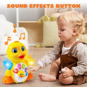 JOYIN Baby Toys Duck, Infant Musical Toys 18+ Months, Tummy Time Toys with Music & Lights, Light Up Learning Toys, Dancing Crawling Baby Toy, Baby Easter Basket Stuffers Gifts