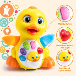 JOYIN Baby Toys Duck, Infant Musical Toys 18+ Months, Tummy Time Toys with Music & Lights, Light Up Learning Toys, Dancing Crawling Baby Toy, Baby Easter Basket Stuffers Gifts