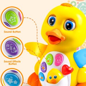 JOYIN Baby Toys Duck, Infant Musical Toys 18+ Months, Tummy Time Toys with Music & Lights, Light Up Learning Toys, Dancing Crawling Baby Toy, Baby Easter Basket Stuffers Gifts