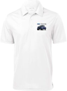 ford f-150 truck pocket print textured polo, white 3xl