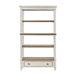 Signature Design by Ashley Realyn French Country 75" Bookcase with Drawer, Chipped White