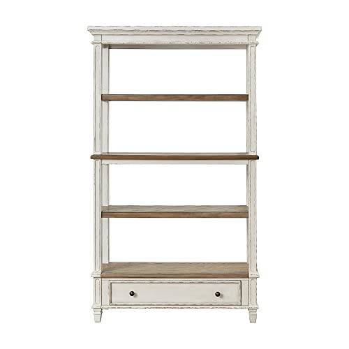 Signature Design by Ashley Realyn French Country 75" Bookcase with Drawer, Chipped White