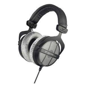 beyerdynamic dt 990 pro over-ear studio headphones in black. open construction, wired (renewed)