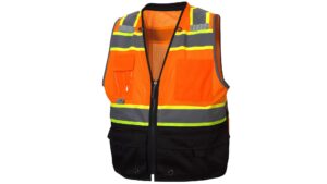 pyramex rvz4420bx2 rvz44 series vest hi-vis orange - black bottom- size 2x large