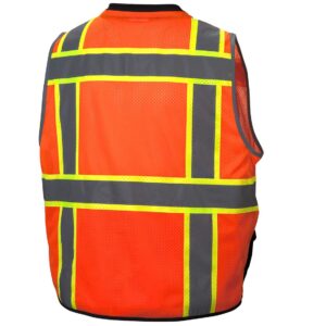 Pyramex RVZ4420BX2 RVZ44 Series Vest Hi-Vis Orange - Black Bottom- Size 2X Large