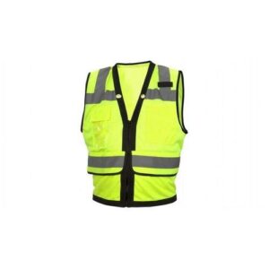 pyramex rvz2810x2 rvz28 series vest hi-vis lime with black trim and zipper - size 2x large