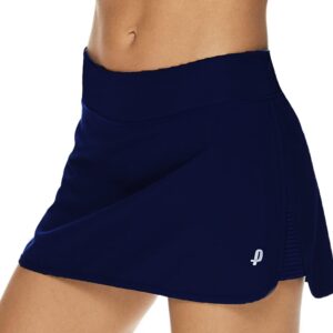 penn women's spike athletic mini skort for performance training tennis golf & running - medieval blue, large