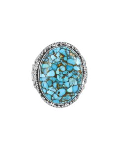 yotreasure blue copper turquoise rope design ring solid 925 sterling silver gemstone jewelry