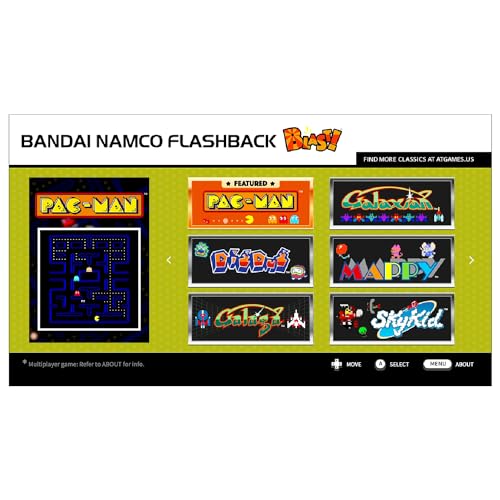 Bandai Namco Flashback Blast! comes with an HDMI dongle, 8 greatest Bandai Namco games built in and a 2.4G wireless game controller. Video output is at 720P high resolution.