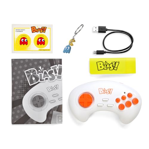 Bandai Namco Flashback Blast! comes with an HDMI dongle, 8 greatest Bandai Namco games built in and a 2.4G wireless game controller. Video output is at 720P high resolution.