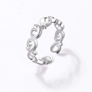 ChicSilver 925 Sterling Silver Ring Celtic Knot Heart High Polish Eternity Wedding Band Stackable Ring for Women Men