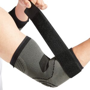 bodyprox elbow brace with strap for tendonitis 2 pack, tennis elbow compression sleeves, golf elbow treatment