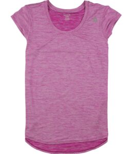 reebok womens marled jersey basic t-shirt, pink, x-small