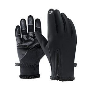 jeniulet waterproof gloves -30℉ mens winter warm all finger touch screen gloves for cycling and outdoor work