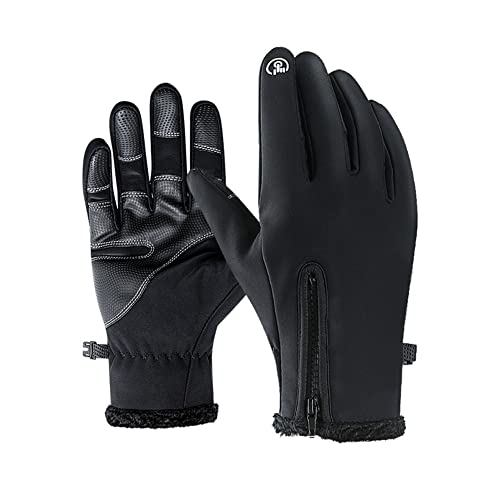 Jeniulet Waterproof Gloves -30℉ Mens Winter Warm All Finger Touch Screen Gloves for Cycling and Outdoor Work