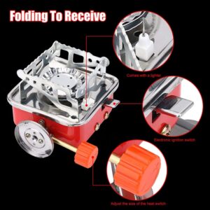 Ultralight Camping Stove TOPINCN Portable Mini Outdoor Folding Metal Camping Gas Stove Windproof Furnace Backpacking Hiking