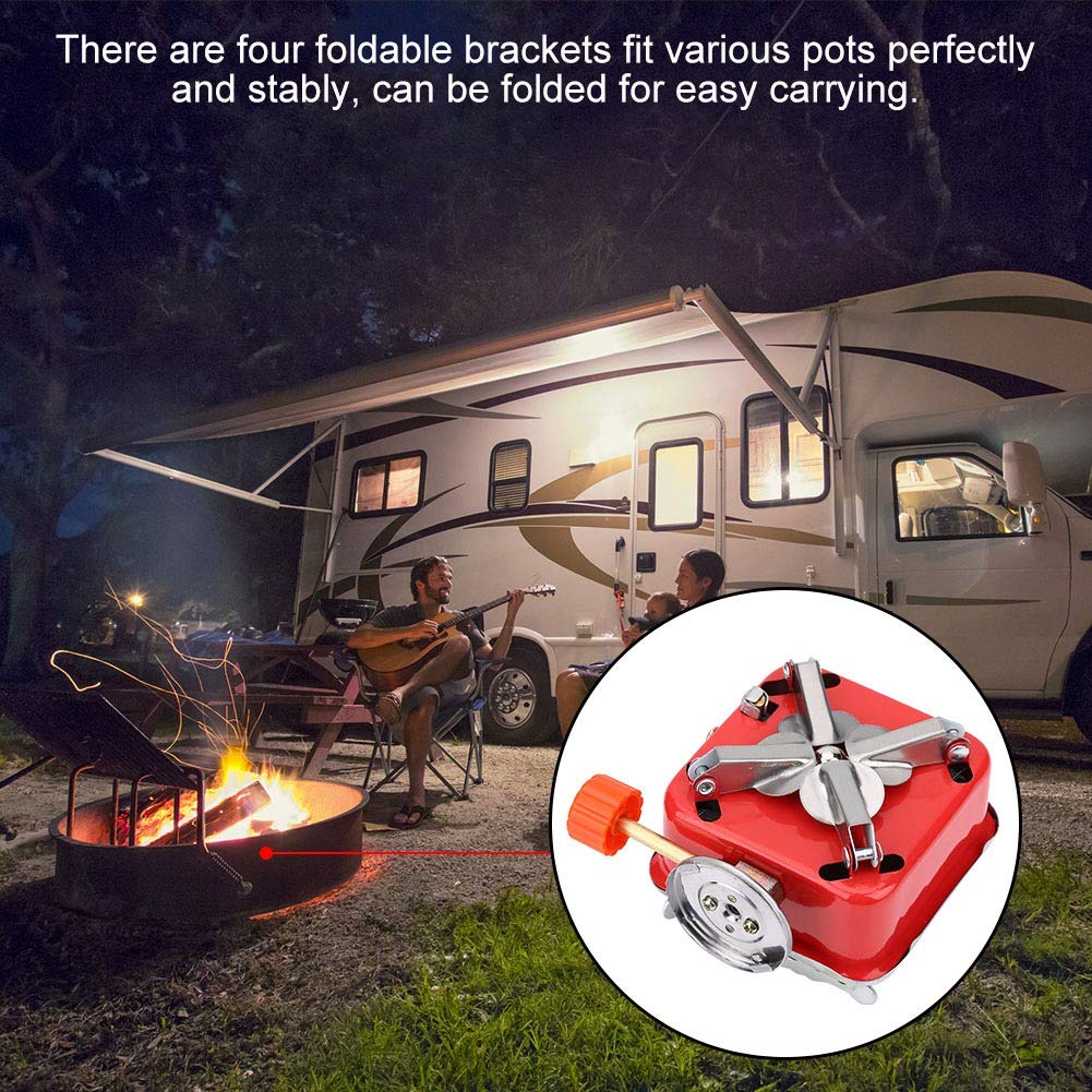 Ultralight Camping Stove TOPINCN Portable Mini Outdoor Folding Metal Camping Gas Stove Windproof Furnace Backpacking Hiking