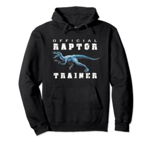 jurassic dinosaur men women kids blue raptor trainer pullover hoodie