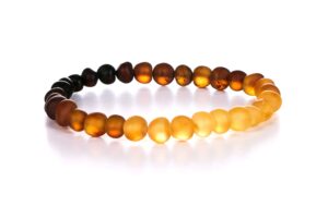 amberage natural baltic amber bracelet for adults (women/men) - hand made from raw-unpolished/certified baltic amber beads(6 colors) (8, raw-unpolished rainbow)