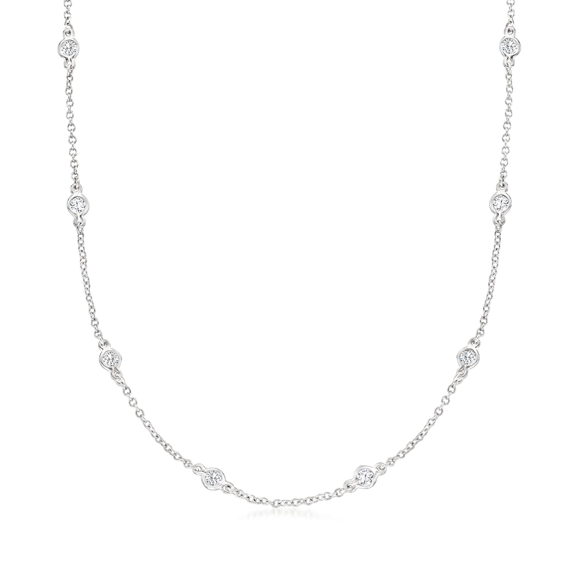 Ross-Simons 2.30 ct. t.w. CZ Necklace in Sterling Silver. 36 inches