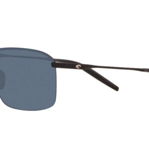 Costa Del Mar Mens Skimmer Rectangular Sunglasses, Matte Black/Grey Polarized-580P, 62 mm