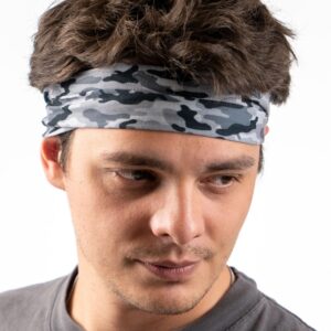 RokBAND Multi-Functional Neck Gaiter or Headband | Camouflage | Gray