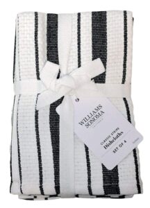 williams-sonoma classic striped dishcloths, dishrags, jet black (set of 4)