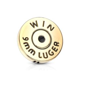 pierced owl 316l surgical steel winchester 9mm luger bullet back casing internally threaded dermal anchor top