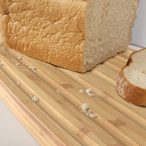 Joseph Joseph Bread Box with Removable Bamboo Cutting Board,White