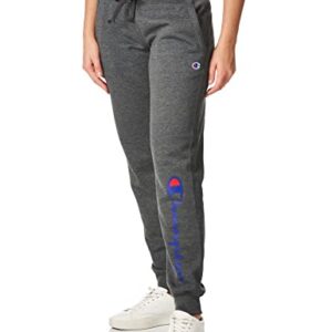 Champion Women's Powerblend Joggers, Script Logo, Granite Heather-Y07459, X-Small