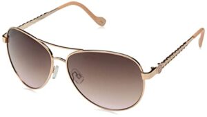 jessica simpson women's j5702 elegant metal aviator pilot sunglasses with uv400 protection- glamorous lightweight sunglasses for women, 61mm