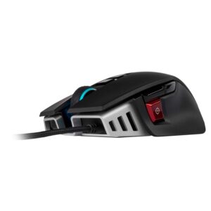 corsair m65 rgb elite – wired fps and moba gaming mouse – adjustable weight and balance – durable aluminum frame – 18,000 dpi optical sensor , black