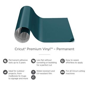 Cricut Premium Permanent Vinyl (12" x 48"), Strong Adhesive Lasts for 3 Years, UV & Water-Resistant, Perfect for Indoor-Outdoor DIY Projects, Compatible with Cricut Machines, Teal