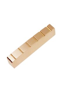 guyker 43mm guitar nut - pre-slotted brass nuts replacement compatible with 6 string electric bass guitar