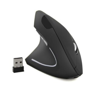 left-handed mouse, rechargeable 2.4g wireless ergonomic vertical mice with usb receiver, 6 buttons and 3 adjustable dpi 800/1200/1600 for laptop computer pc desktop (left hand)