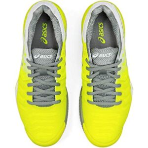 ASICS Women's Gel-Resolution 7 Clay Court Shoes, 7.5, Safety Yellow/Stone Grey