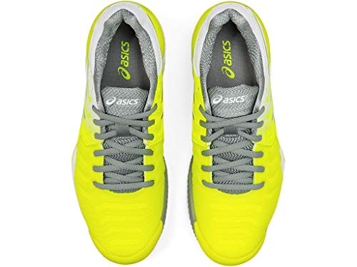 ASICS Women's Gel-Resolution 7 Clay Court Shoes, 7.5, Safety Yellow/Stone Grey