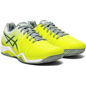 ASICS Women's Gel-Resolution 7 Clay Court Shoes, 7.5, Safety Yellow/Stone Grey