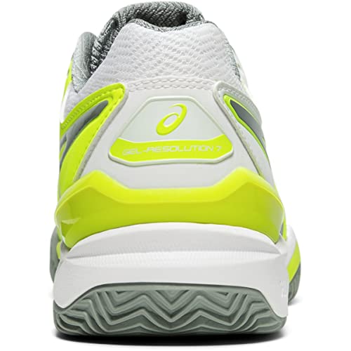 ASICS Women's Gel-Resolution 7 Clay Court Shoes, 7.5, Safety Yellow/Stone Grey