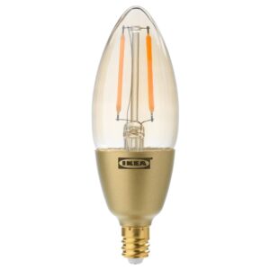 ikea 004.082.78 rollsbo led bulb e12 200 lumen, dimmable, chandelier brown clear glass