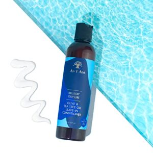 As I Am Dry & Itchy Scalp Care Leave In Conditioner - 8 ounce - Enriched with Piroctone Olamine, Ceramides, Olive Oil, and Tea Tree Oil