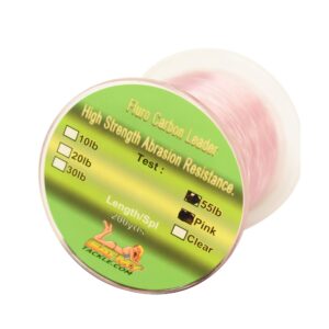 eatmytackle fluorocarbon fishing leader - 200 yards (55 lb., pink) (.12/foot)