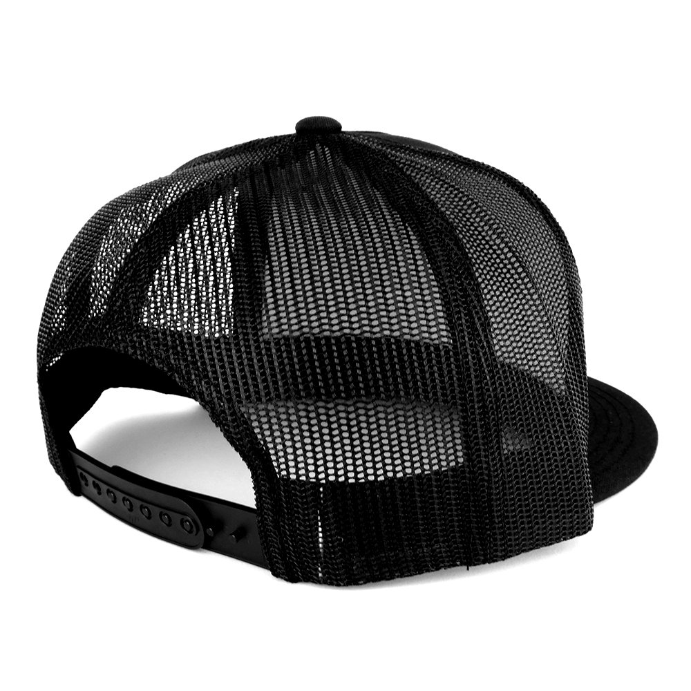 Armycrew Flexfit Oversize XXL Structured Blank 5 Panel Flatbill Snapback Mesh Cap - Black - 2XL