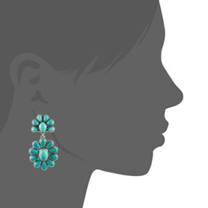 Turquoise Bohemian Medium Metal Fashion Flower Earring No.247