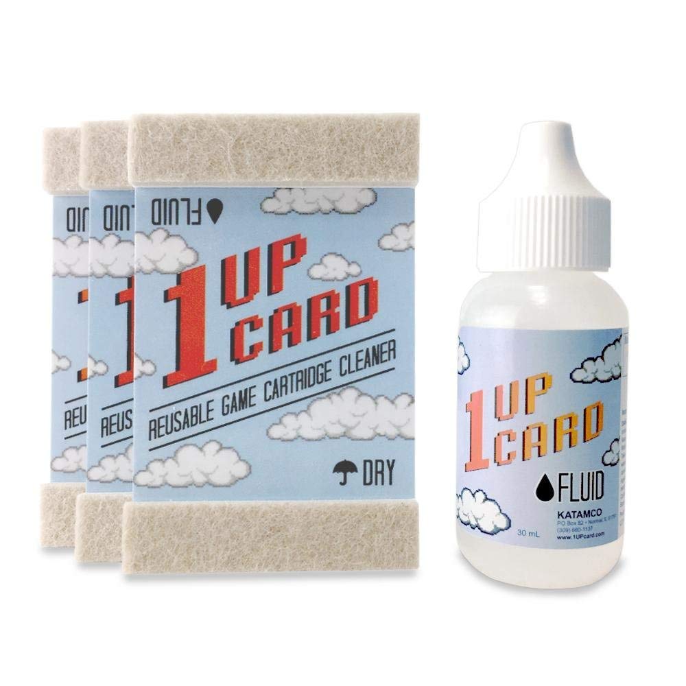 1UPcard Cleaning Kit Compatible With SNES (Super Nintendo) and RetroN Consoles Video Game Cartridges