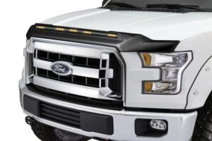 auto ventshade [avs] aeroskin lightshield hood protector | fits 2015 - 2020 ford f-150 (excludes raptor) - black | 753096